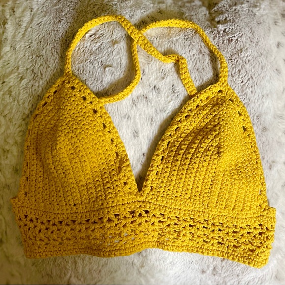 Tops | Crochet Triangle Crop Top | Poshmark